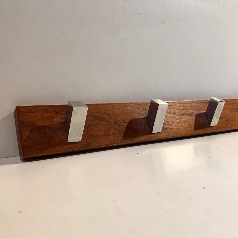 Vintage Scandinavian Minimalist Teak Coat Rack at 1stDibs