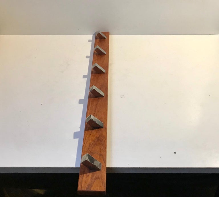 Vintage Scandinavian Minimalist Teak Coat Rack at 1stDibs
