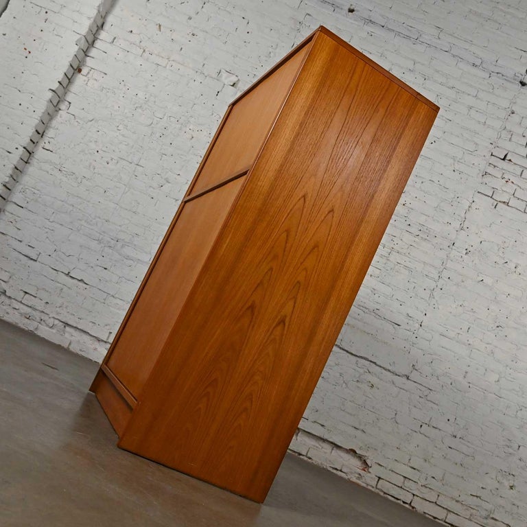 Vintage Scandinavian Modern Teak Double Vertical Tambour Door Gentlemen ...