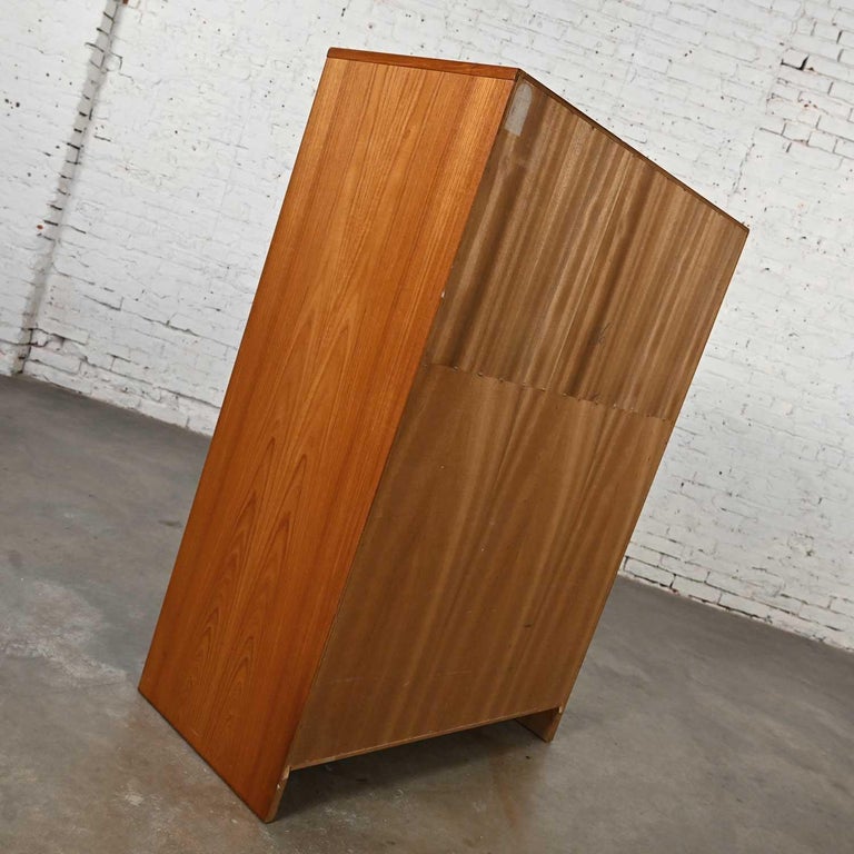 Vintage Scandinavian Modern Teak Double Vertical Tambour Door Gentlemen ...