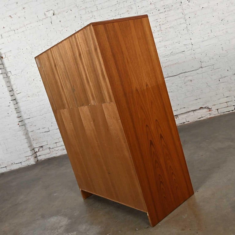 Vintage Scandinavian Modern Teak Double Vertical Tambour Door Gentlemen ...