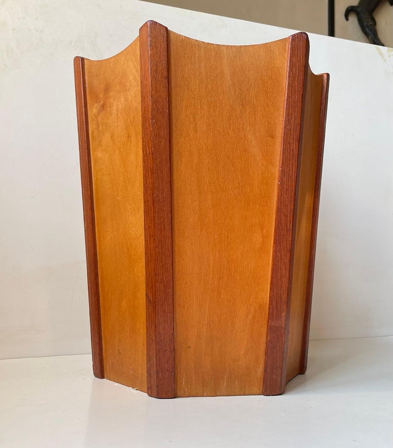 Vintage Scandinavian Paper Waste Bin in Teak and Birch, 1970s For Sale ...