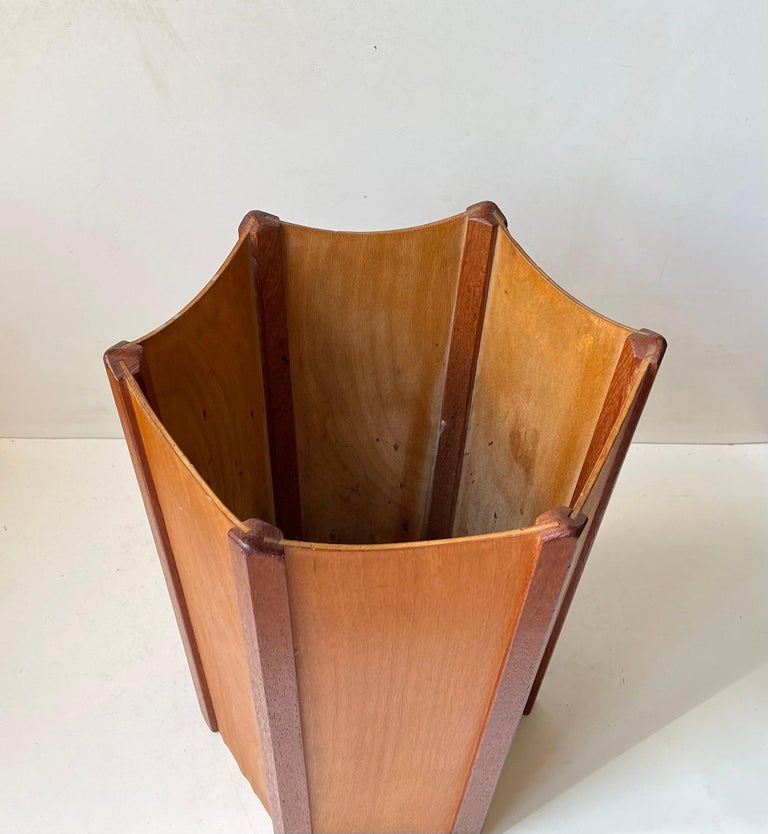 Vintage Scandinavian Paper Waste Bin in Teak and Birch, 1970s For Sale ...