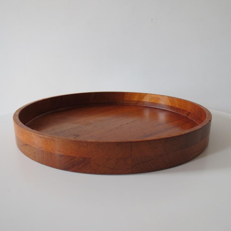 Vintage Scandinavian Solid Teak Tray 1960s For Sale at 1stdibs