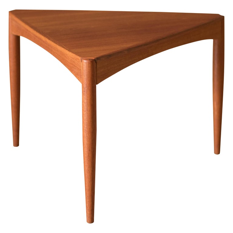 Vintage Scandinavian Teak Triangle End Table at 1stDibs
