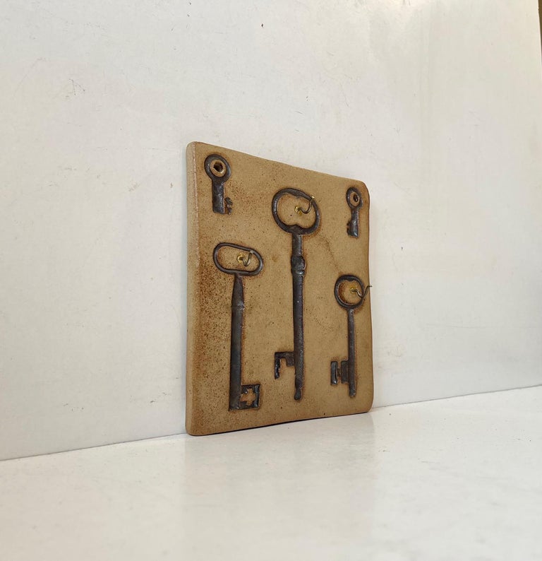 Vintage Scandinavian Wall Mounted Key Holde in Stoneware, 1970s For ...