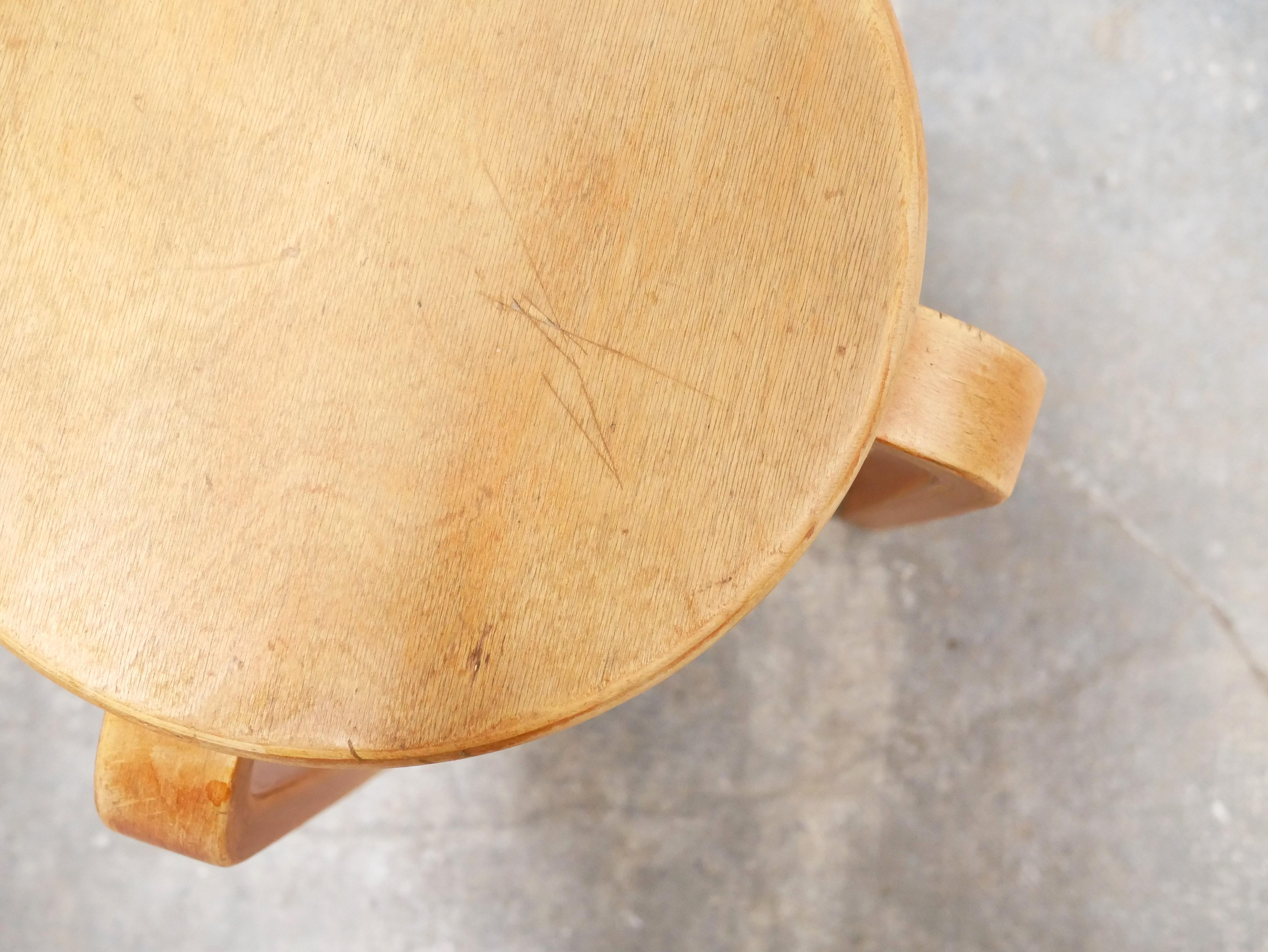 Vintage Scandinavian wooden stool at 1stDibs