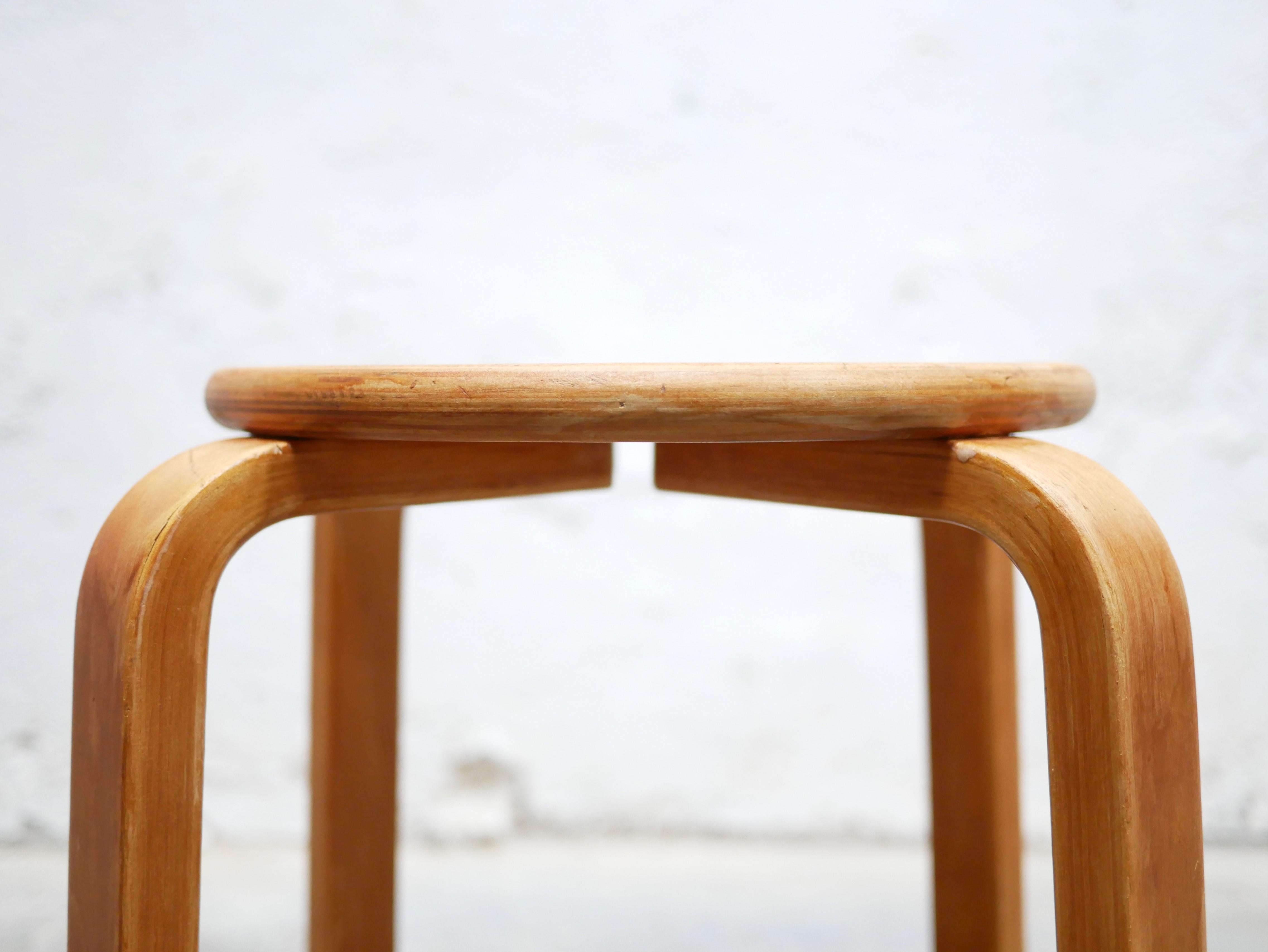 Vintage Scandinavian wooden stool at 1stDibs