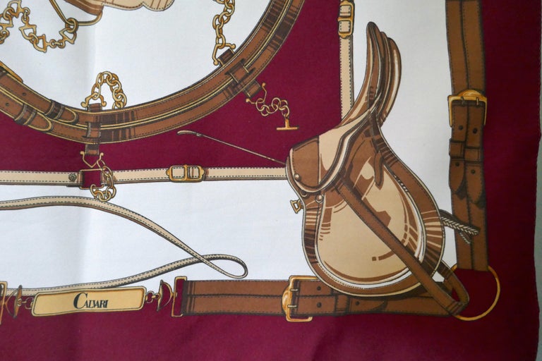 Vintage Scarf, Calvari Equine Design by Trevira from the Italian ...