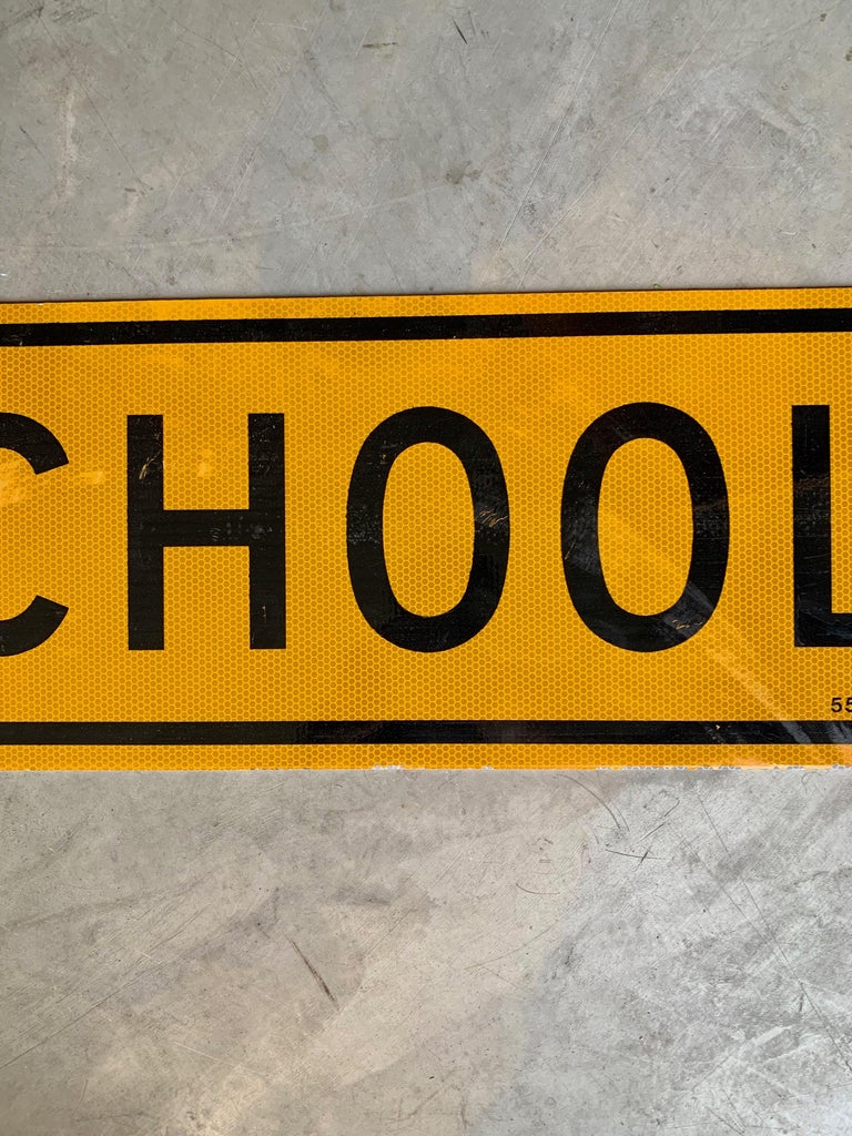 Vintage 'SCHOOL' Street Sign at 1stDibs | vintage school sign, school ...