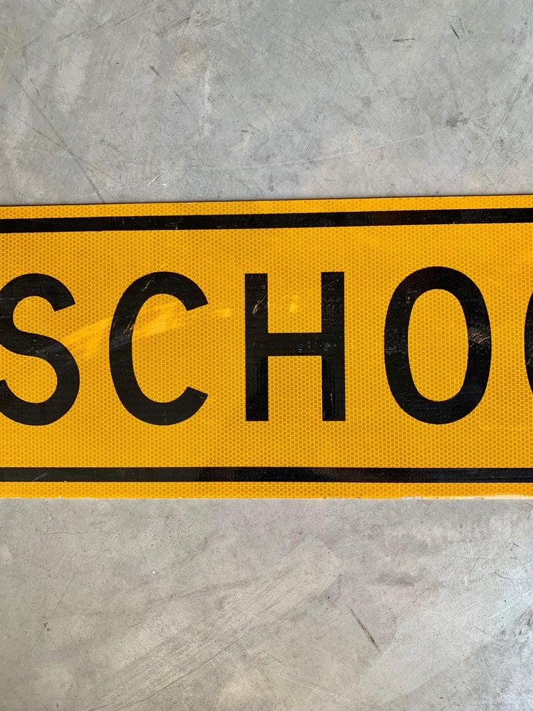 Vintage 'SCHOOL' Street Sign at 1stDibs | vintage school sign, school ...