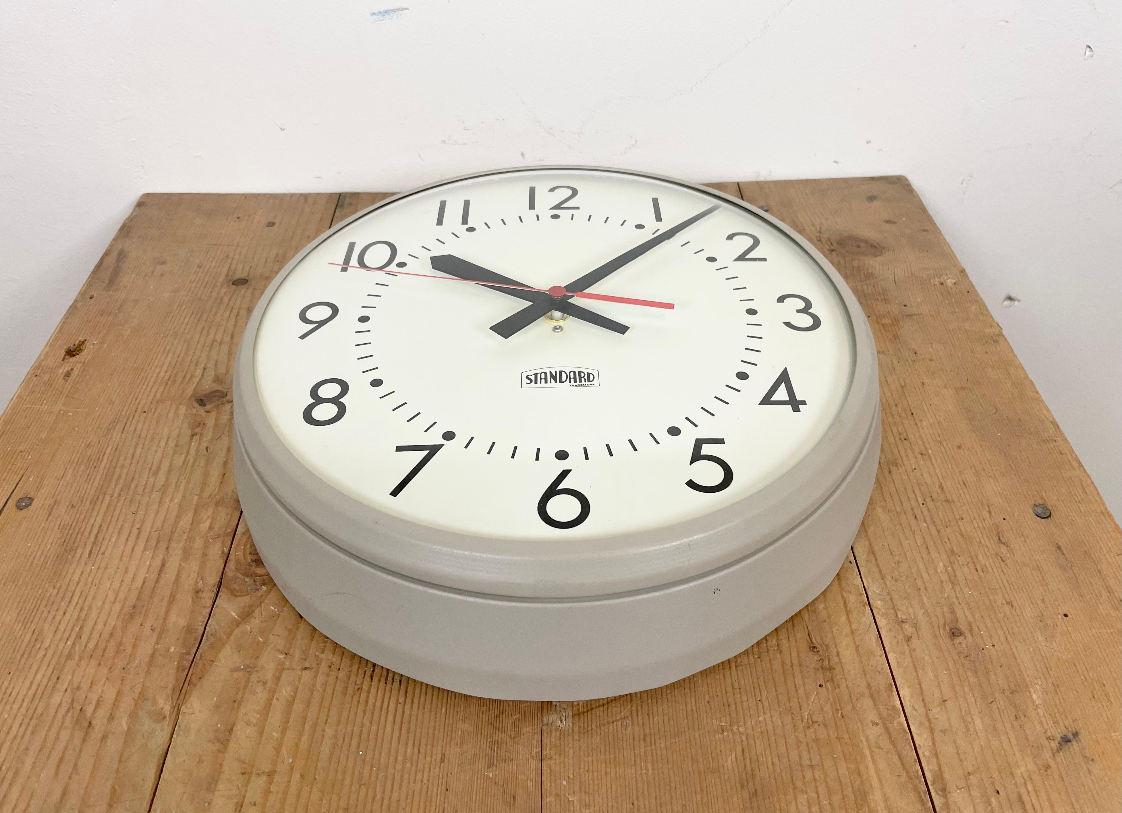 Vintage School Wall Clock from Standard Electric, 1970s at 1stDibs