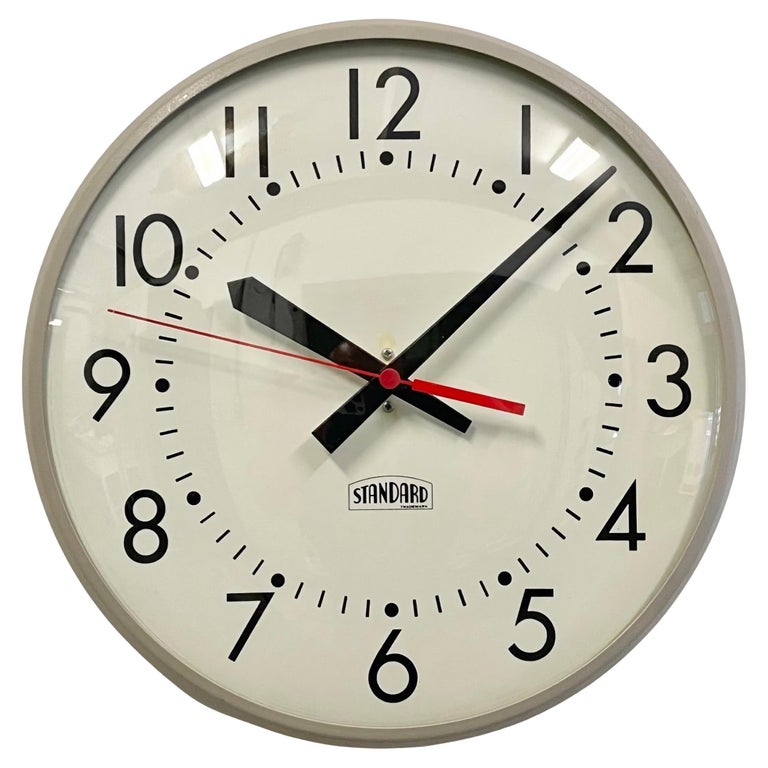Vintage School Wall Clock from Standard Electric, 1970s at 1stDibs