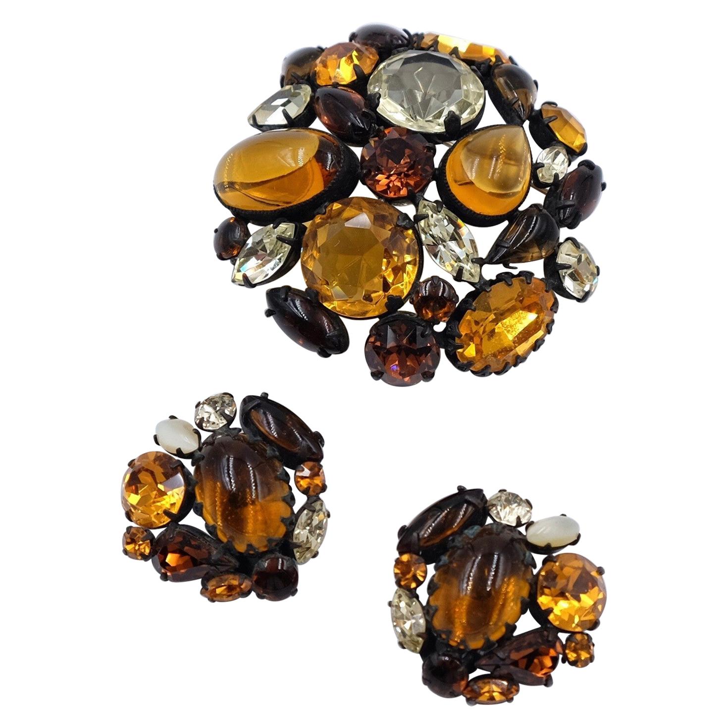 Vintage Schreiner Faux Amber Set 1950's at 1stDibs