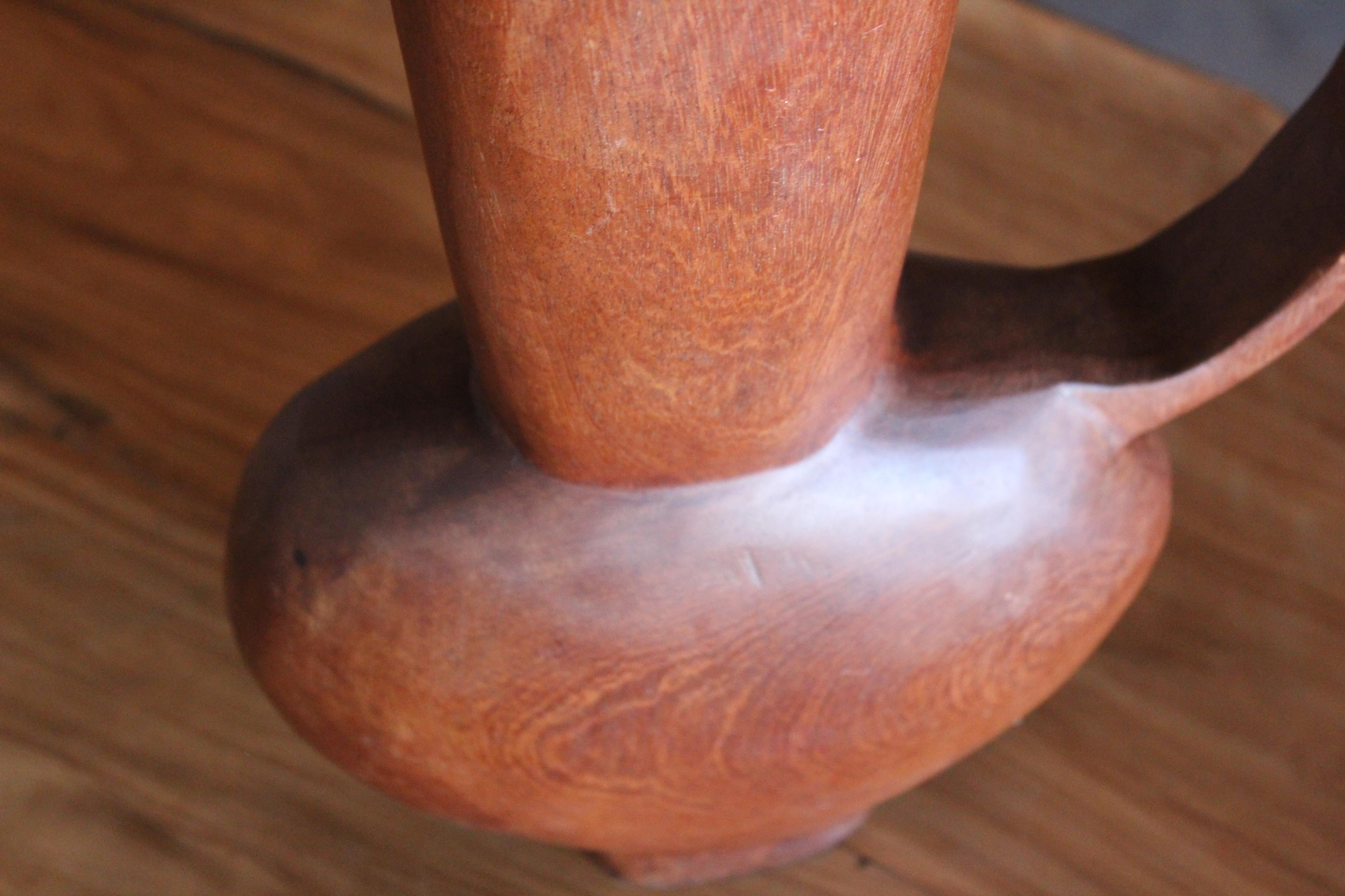 Vintage Sculpted Teak Vase, France, 1960s For Sale at 1stDibs