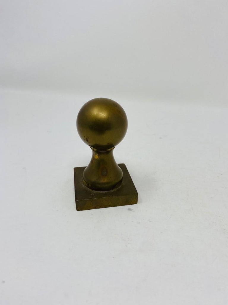 Vintage Sculptural Pawn Shape Brass Paperweight Made in England For ...