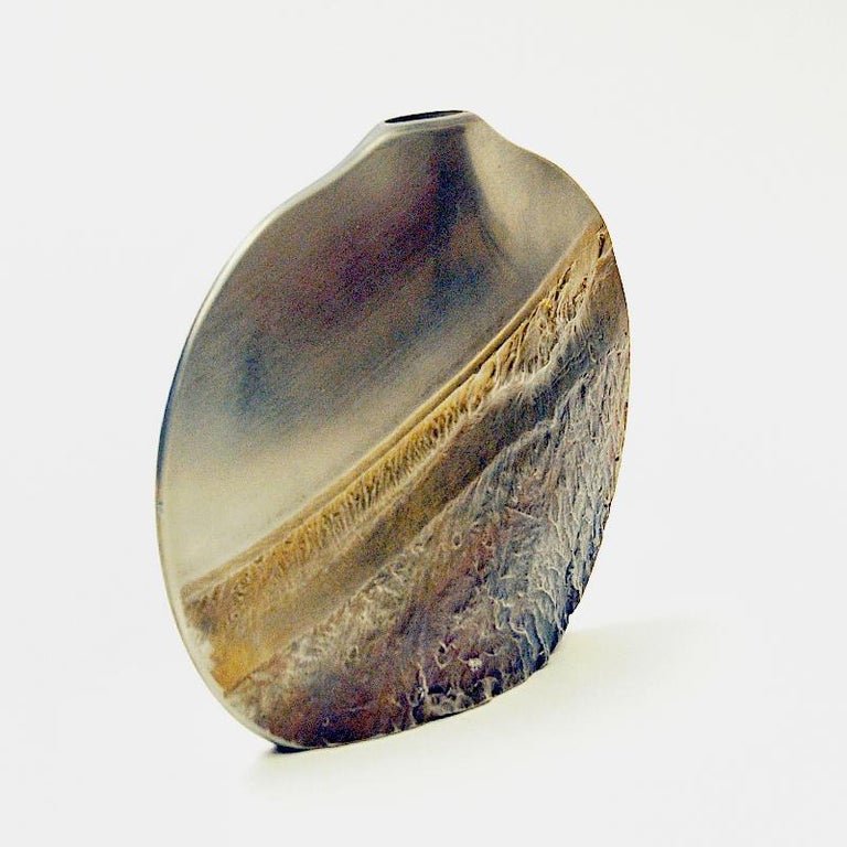 Vintage Sculptural Pewter Vase by Helgi Joensen, Norway, 1980s For Sale ...