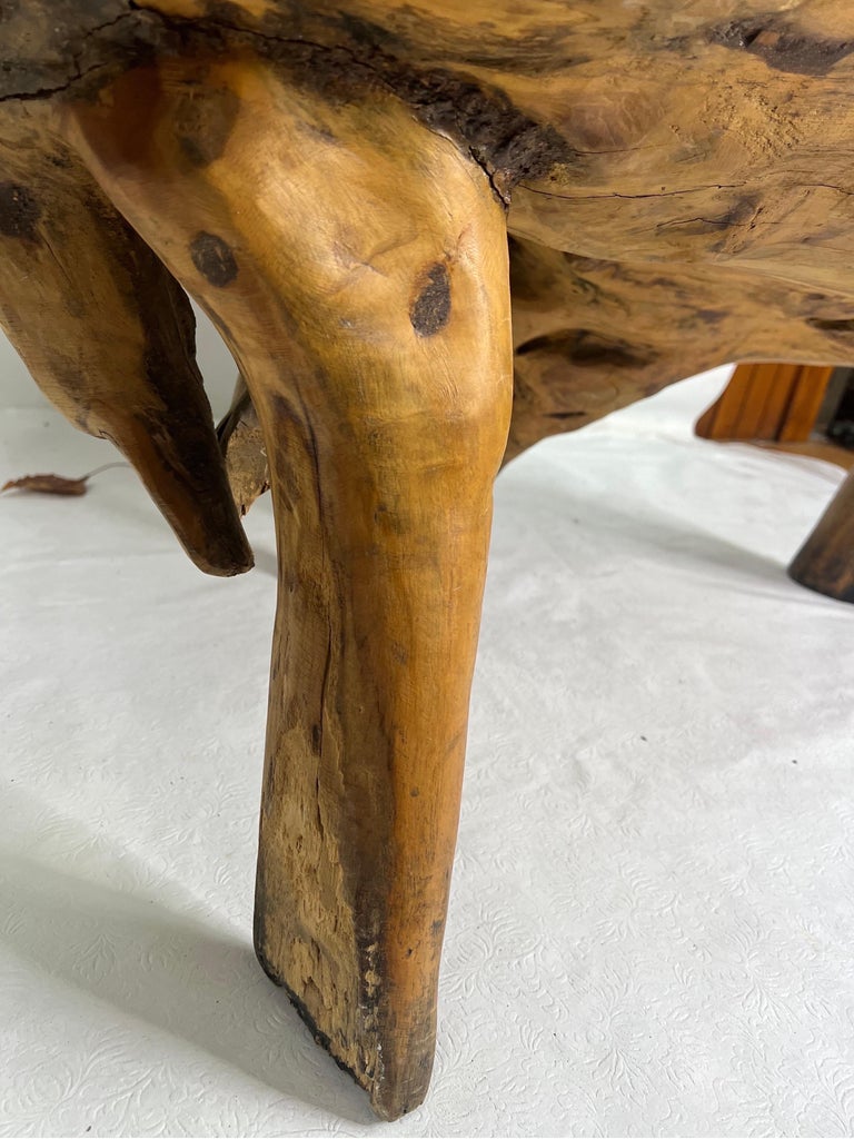 Vintage Sculptural Teak Root Tree Bench For Sale at 1stDibs