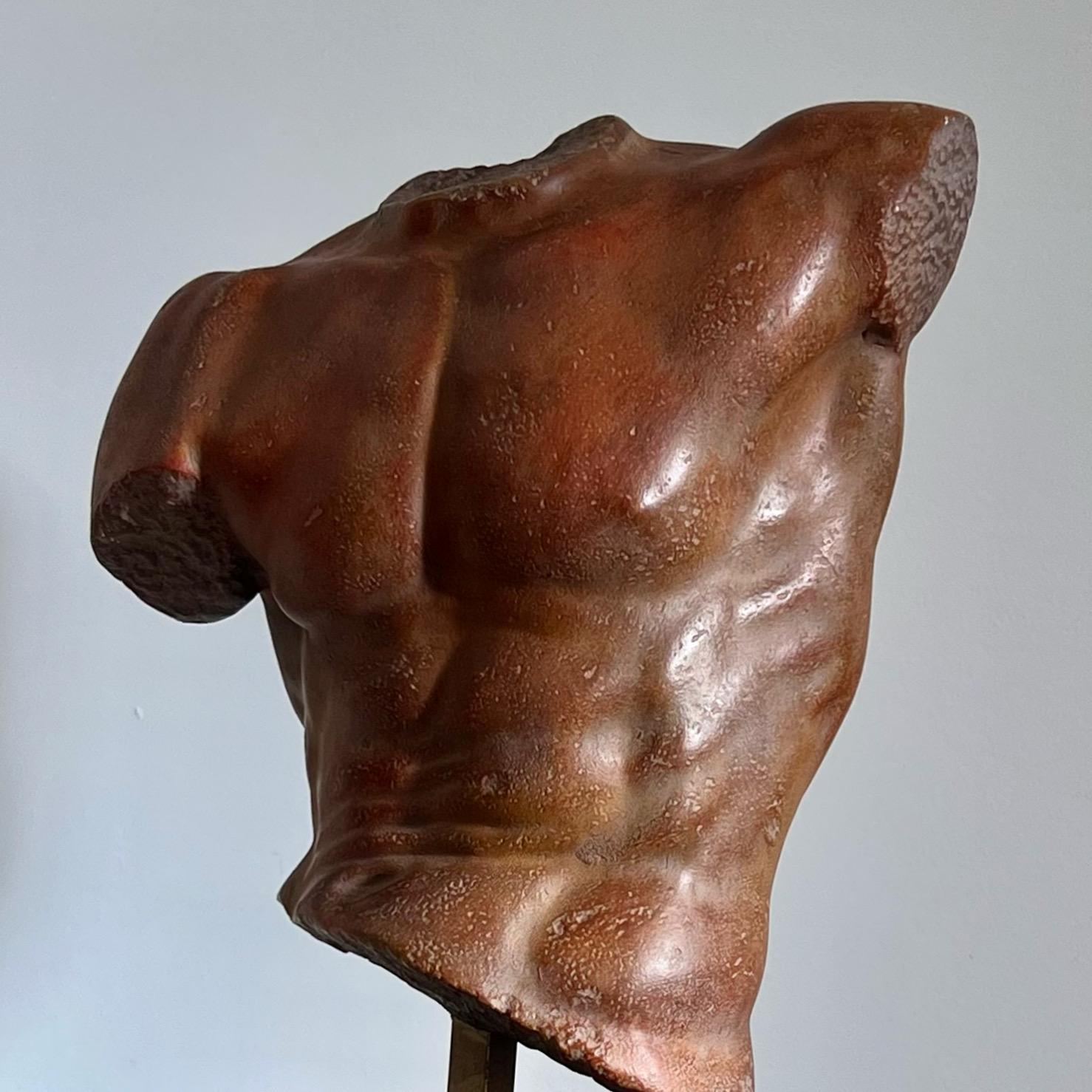 Vintage sculpture of a male bust, mounted on plinth, signed, 1991 at ...