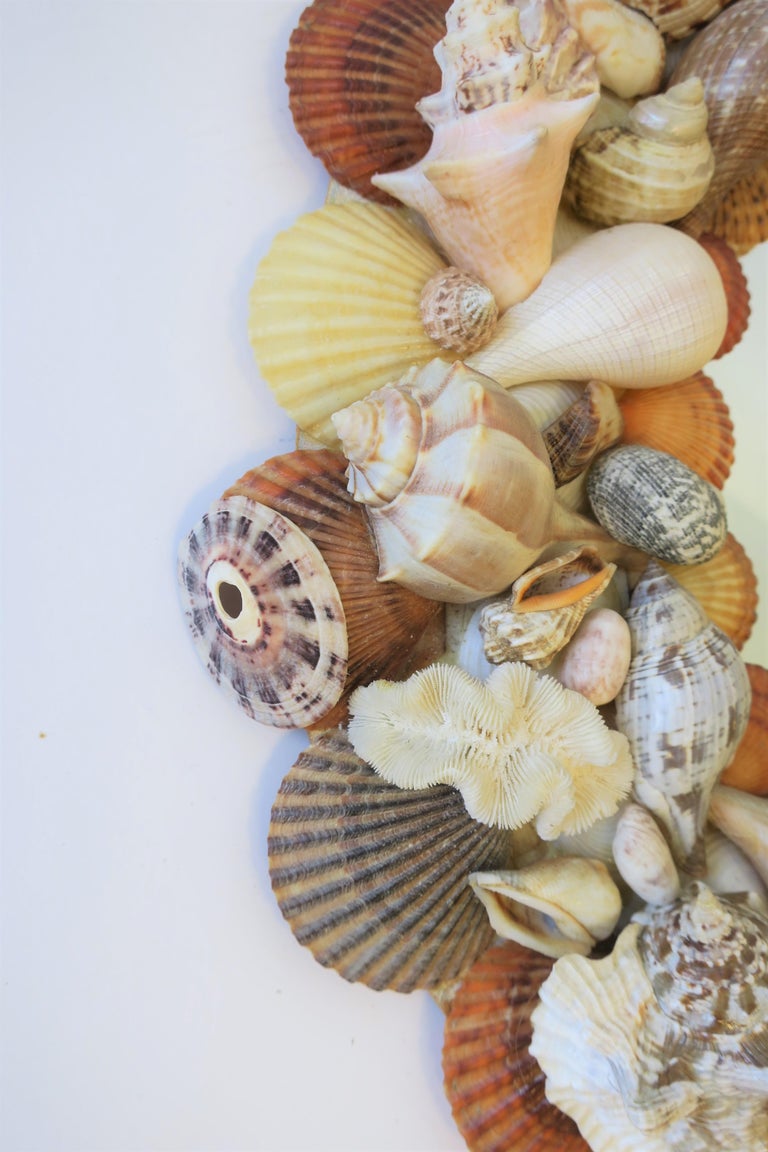 Vintage Seashell Round Wall Mirror at 1stDibs | vintage seashell mirror ...