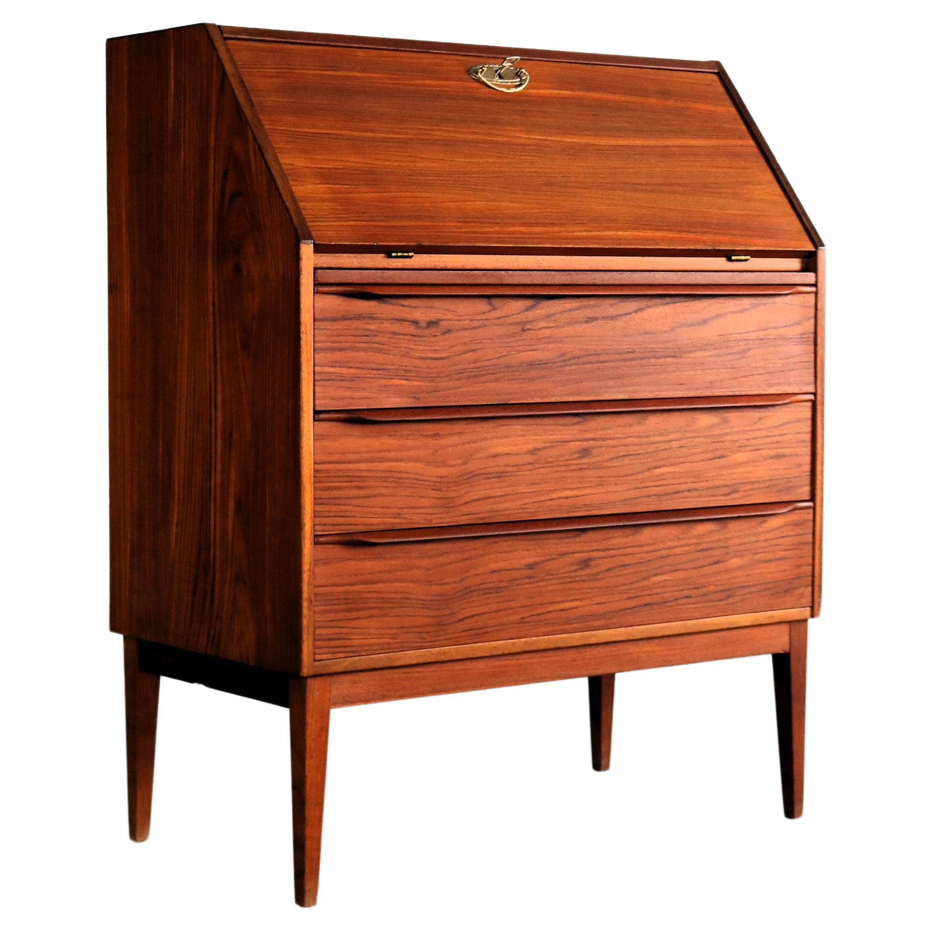 vintage secretary | desk | teak | 60s | Sweden For Sale at 1stDibs