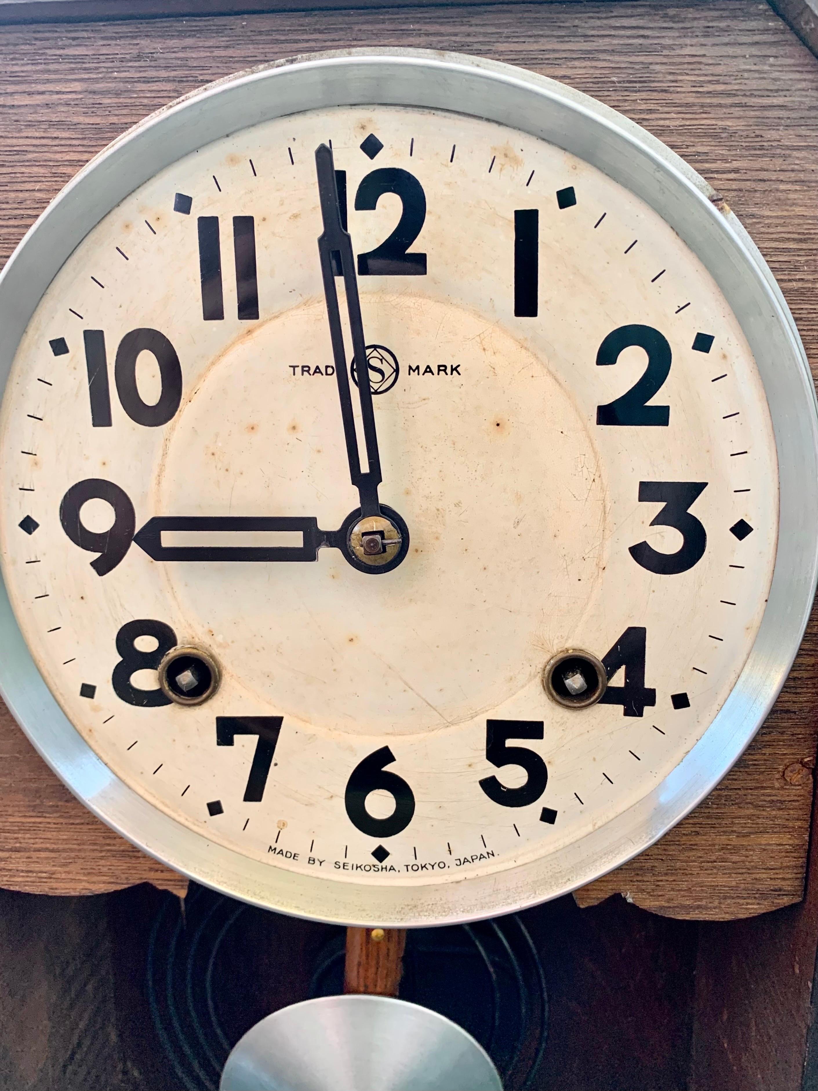 Vintage Seikosha Art Deco Wall Clock For Sale at 1stDibs | seikosha ...
