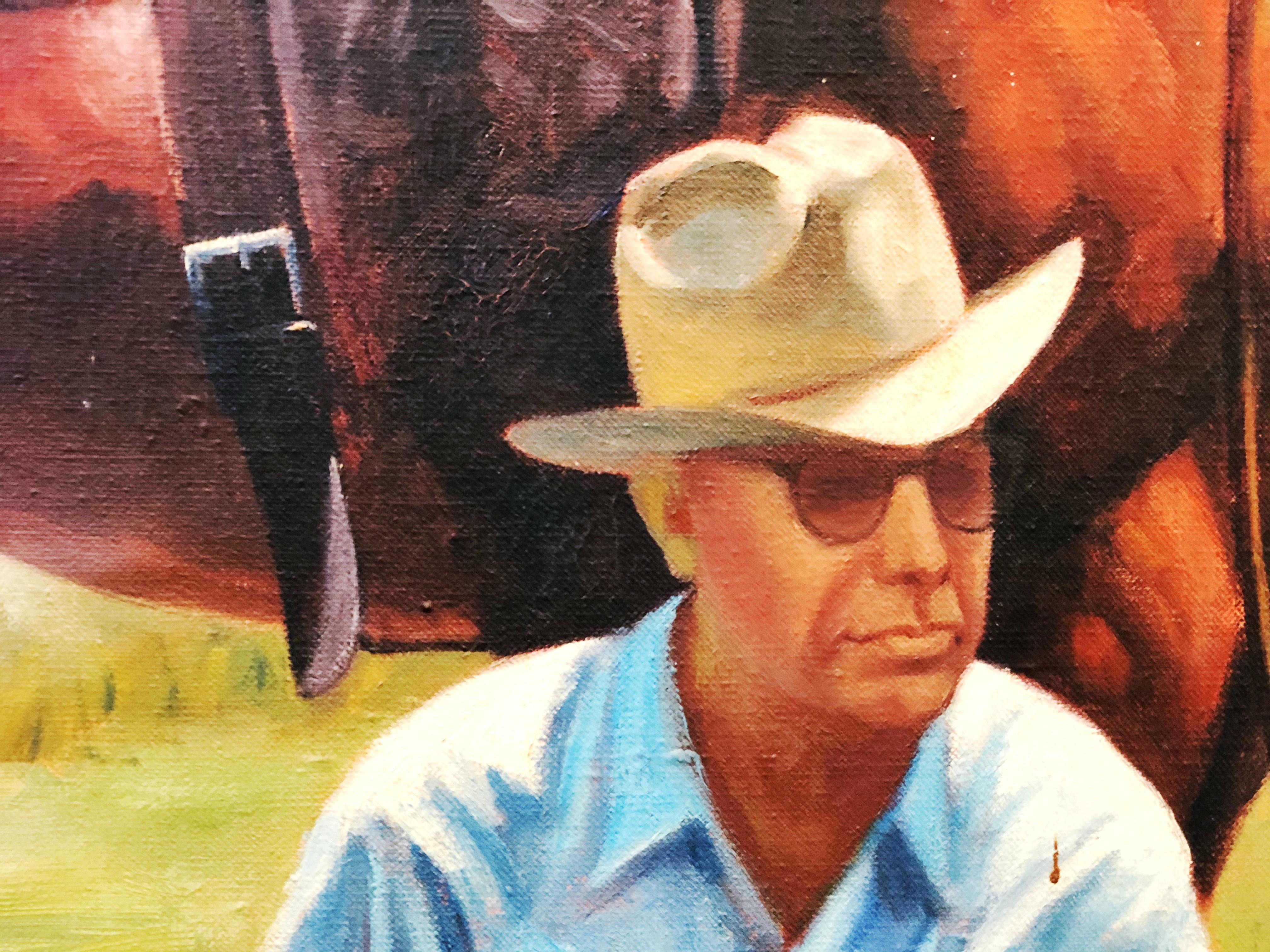 Vintage Portrait-Landscape Painting by Harold Gore, Texas, 1962 at ...
