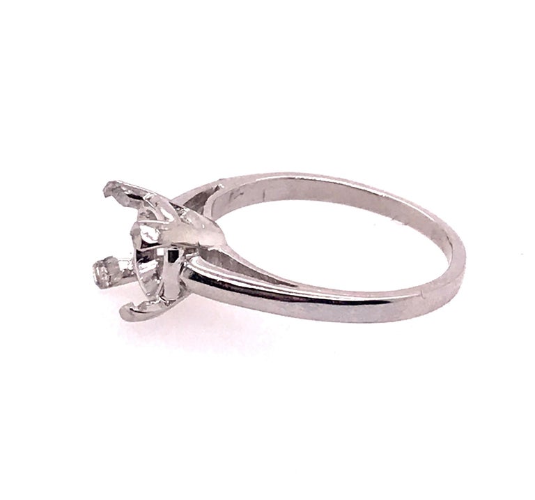 Vintage Semi Mount Engagement Ring Platinum Art Deco Holds 2ct Stone ...