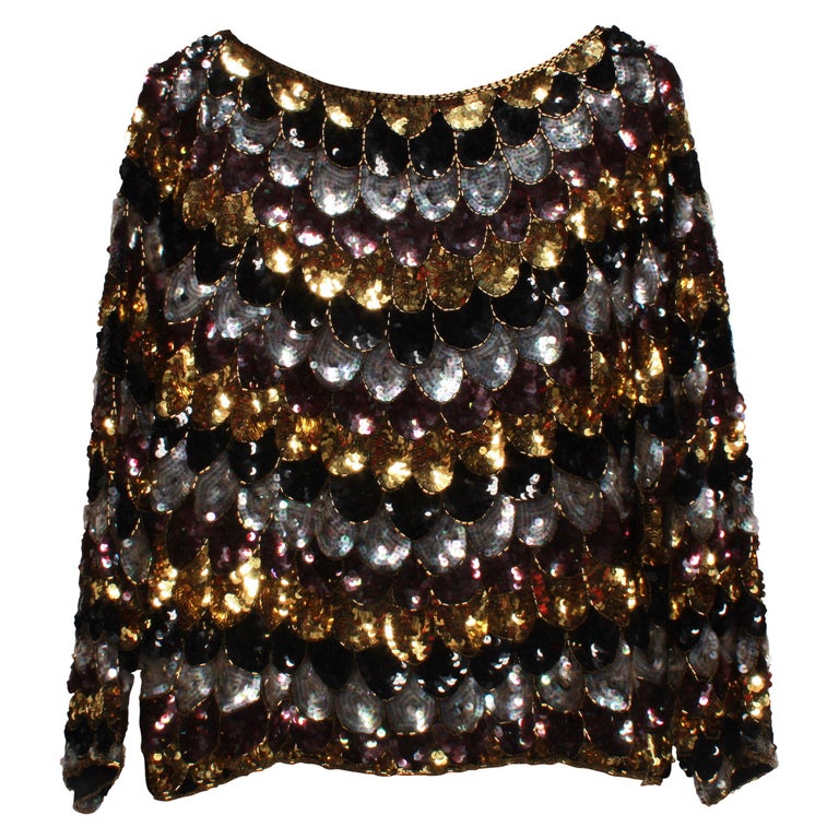 Vintage Sequin Scallop Top For Sale At 1stdibs