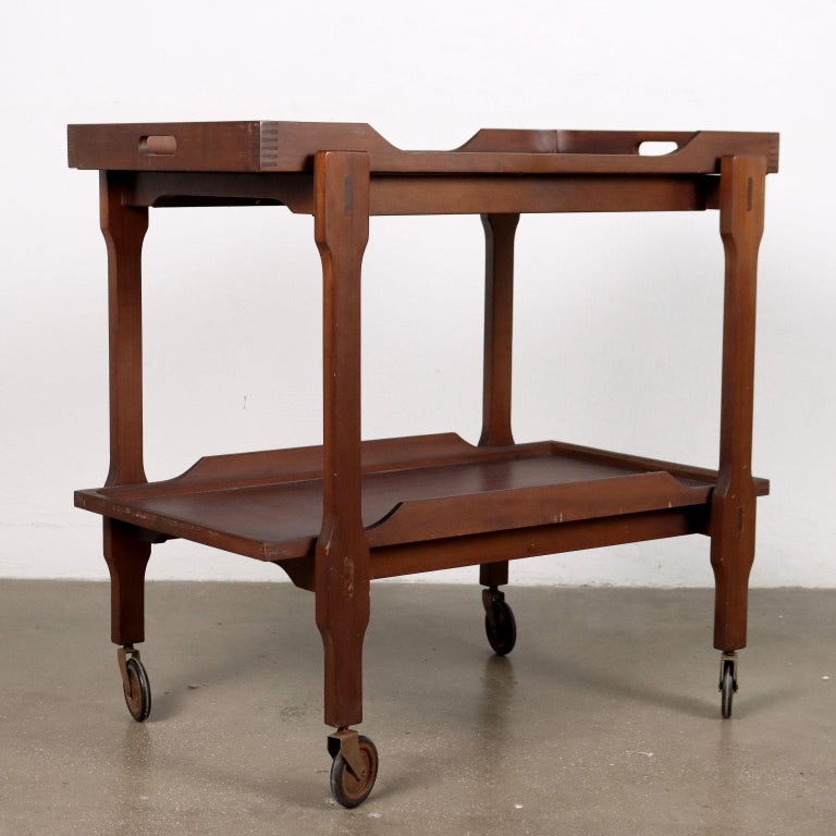 Vintage Service Trolley Painted Beech, Italy, 1960s For Sale at 1stDibs