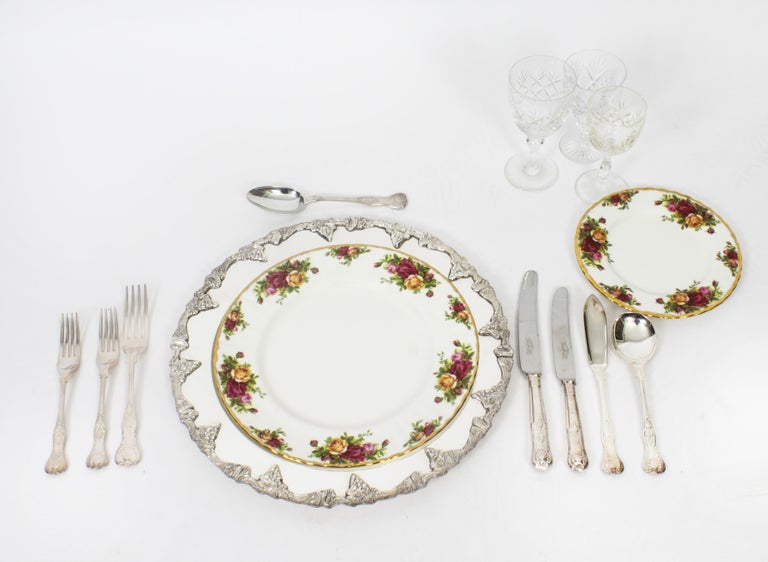 Vintage Set 12 Beautiful Silver Plated under Plates, Mid 20th C For ...