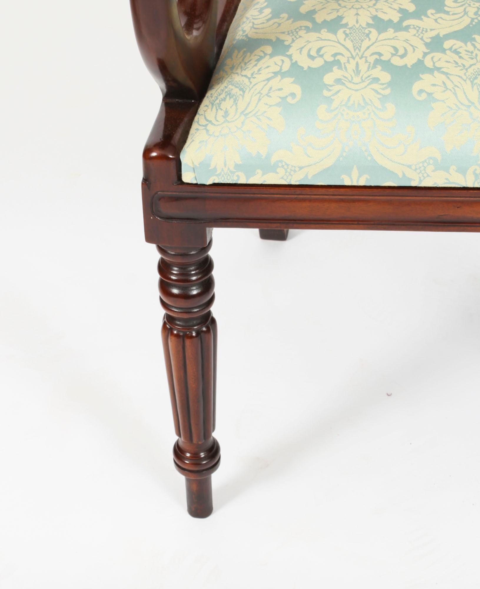 Vintage Set 12 Mahogany Regency Revival Bar Back Dining Chairs 20th ...