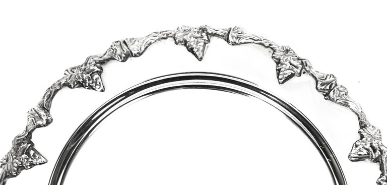 Vintage Set 14 Silver Plated Under Plates Mid 20th C For Sale at 1stDibs