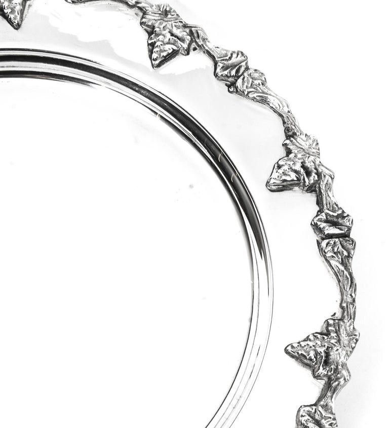 Vintage Set 14 Silver Plated Under Plates Mid 20th C For Sale at 1stDibs