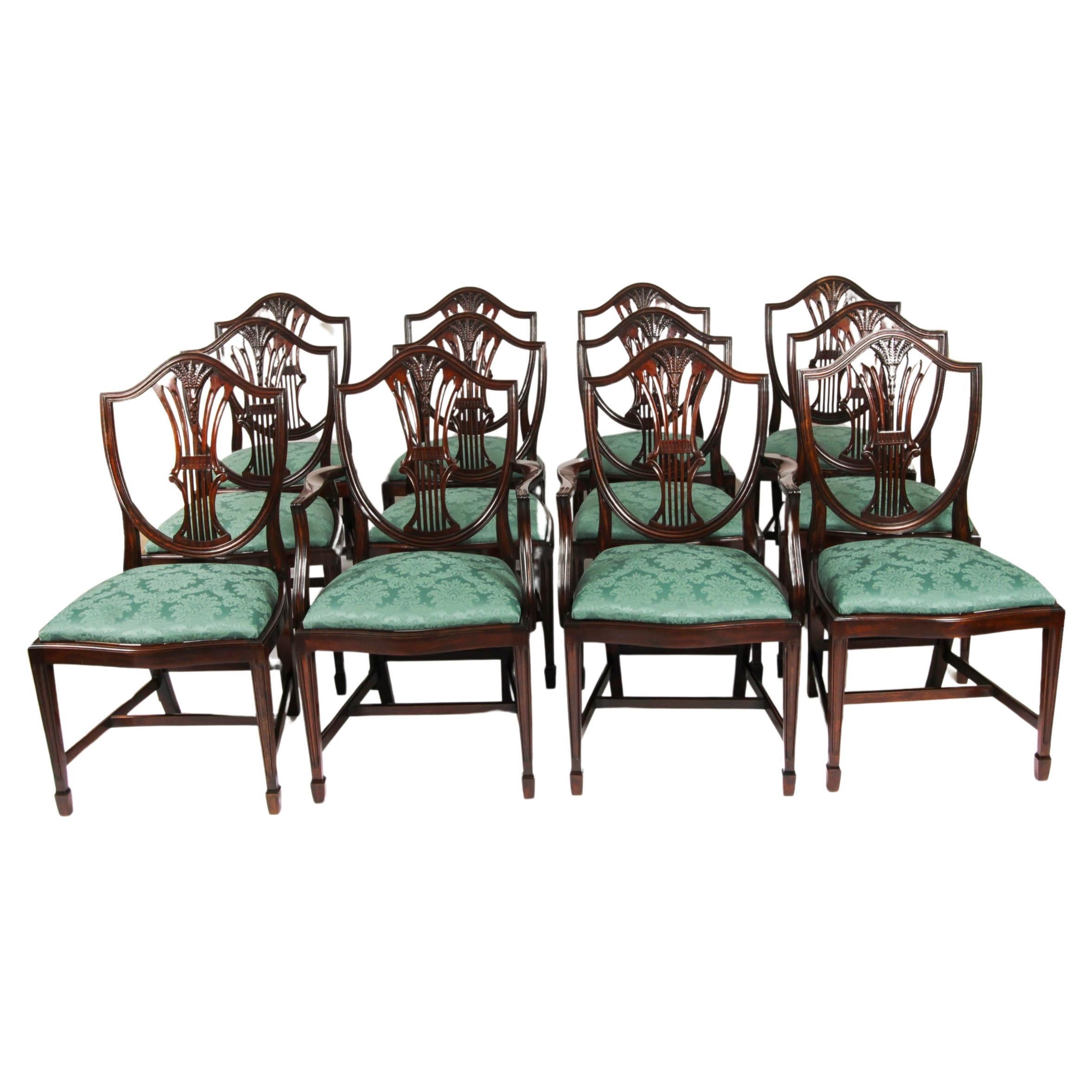 Vintage Set 14 Wheatsheaf Shieldback Dining Chairs 20th Century For ...