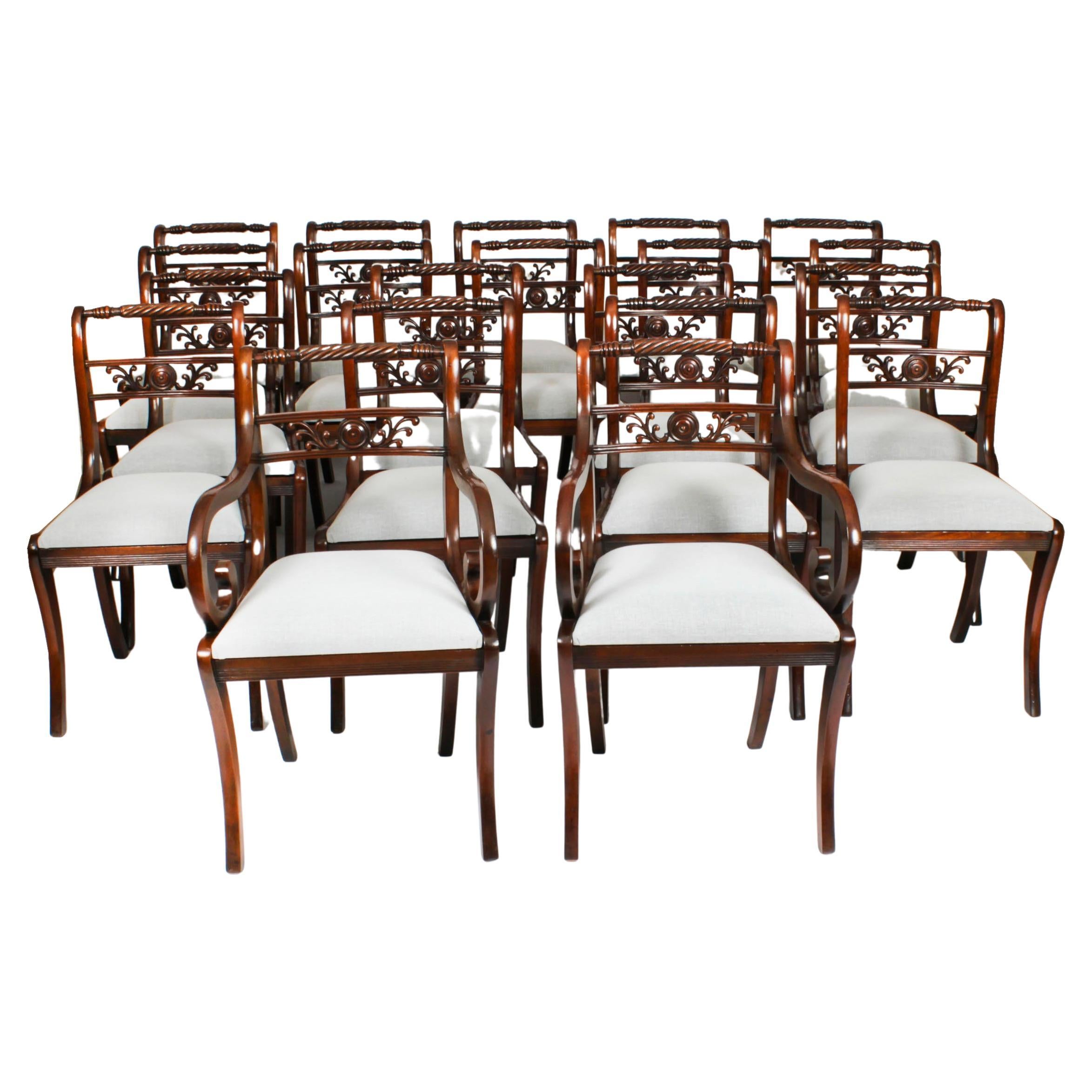 Vintage Set 12 English Regency Revival Rope Back Dining Chairs 20th C ...