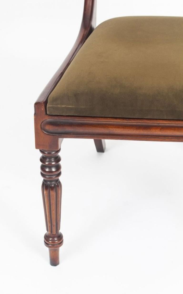 Vintage Set 8 Regency Revival Mahogany Bar Back Dining Chairs, 20th ...