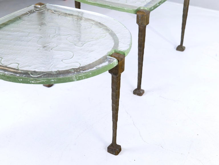 Vintage Set of 2 German Cast Bronzed Tables in Style of Lothar Klute ...