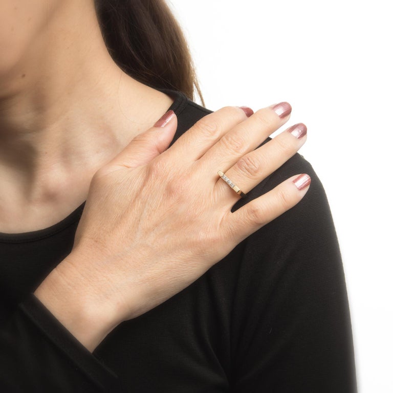 Vintage Set of 2 Stacking Rings Diamond 14 Karat Yellow Gold Bridge ...