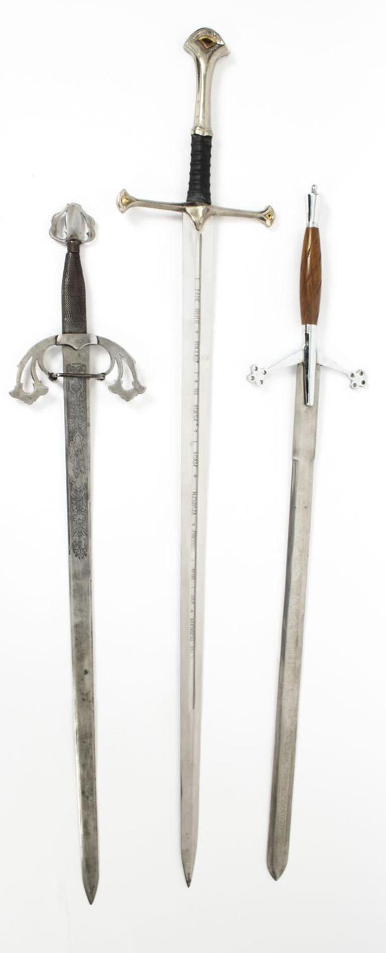 Vintage Set of 3 Two-Handed Claymore Swords, 20th Century at 1stDibs ...