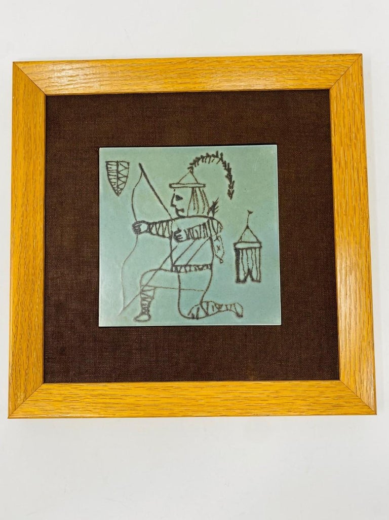 Vintage Set of 4 Harris G Strong Framed Ceramic Hand Finished Tiles ...