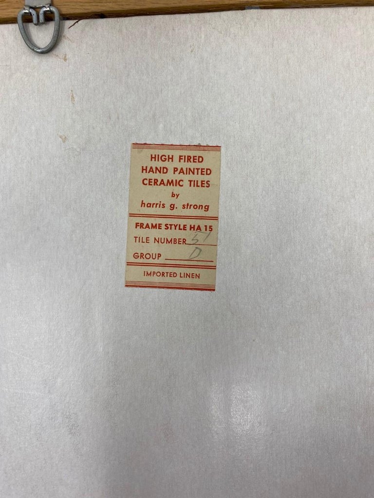 Vintage Set of 4 Harris G Strong Framed Ceramic Hand Finished Tiles ...