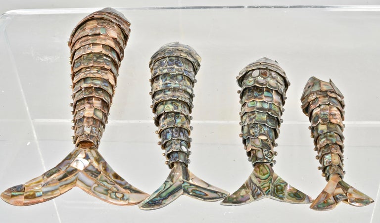 Vintage Set of 4 Mexican Abalone Fish Graduated Sizes Including Super ...