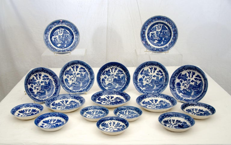 Vintage Set of Blue Willow China Service 117 Pieces at 1stDibs | blue ...