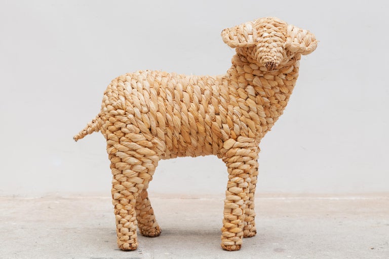 Vintage Set of Four Sheep's Folk Art For Sale at 1stDibs