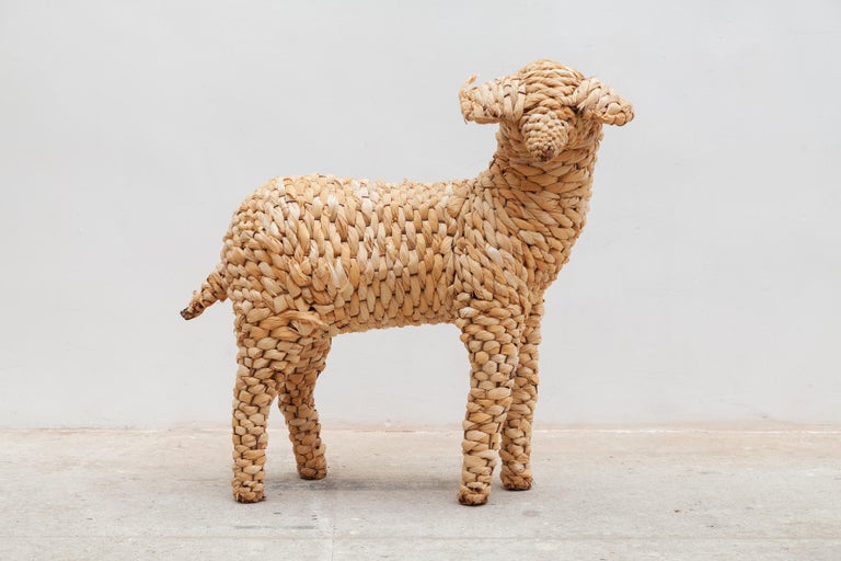 Vintage Set of Four Sheep's Folk Art For Sale at 1stDibs