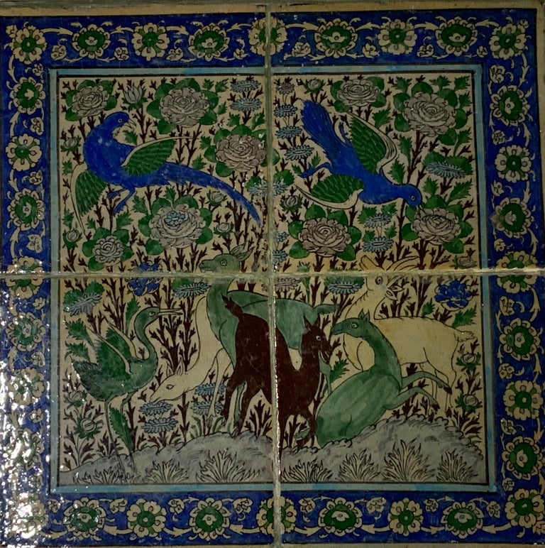 Vintage Set of Persian Tile Wall Hanging For Sale at 1stDibs