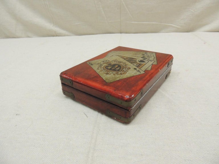 Vintage Set of Playing Cards in a Lacquered Wood Box at 1stDibs