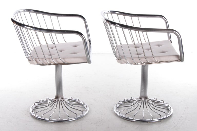 Vintage Set of Tacke Metal Wire Chairs, 1970s at 1stDibs