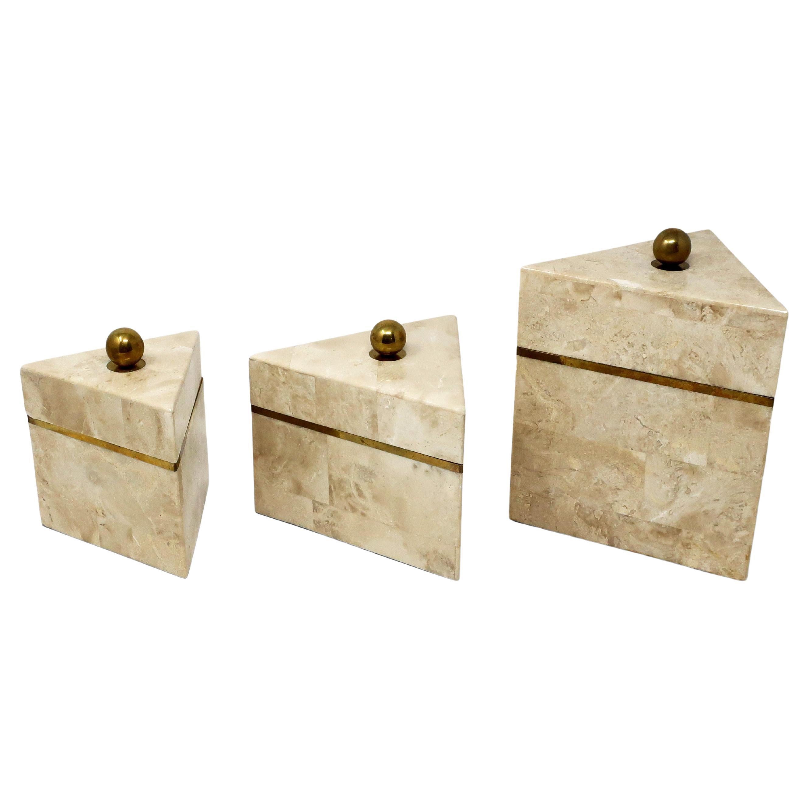 Set of Three Tessellated Horn Jewelry Boxes at 1stDibs